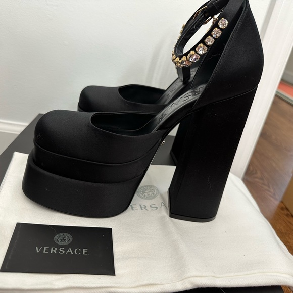 Versace | Shoes | Versace Medusa Satin Pump | Poshmark